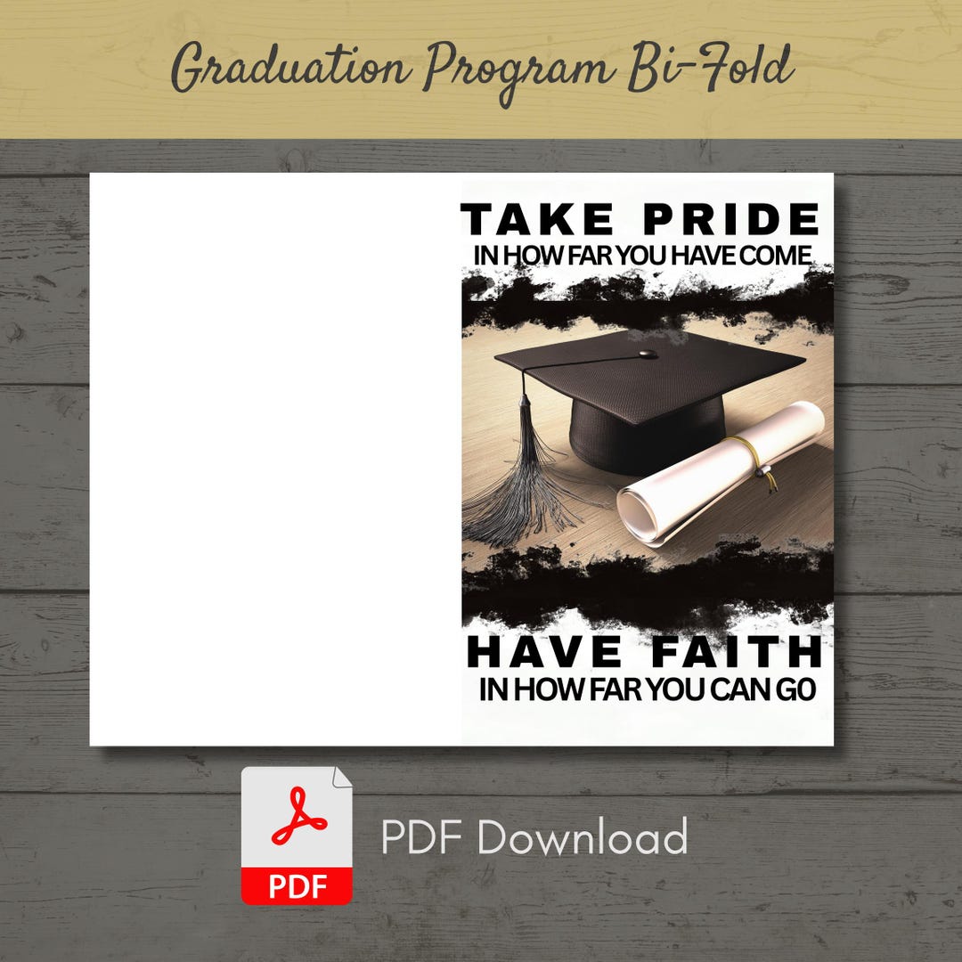 Graduation Program Cover | Bi-fold Design | PDF | Have Pride Faith ...