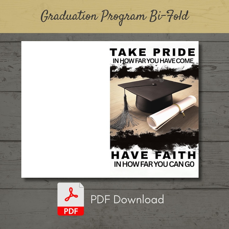 Graduation Program Cover | Bi-fold Design | PDF | Have Pride Faith ...