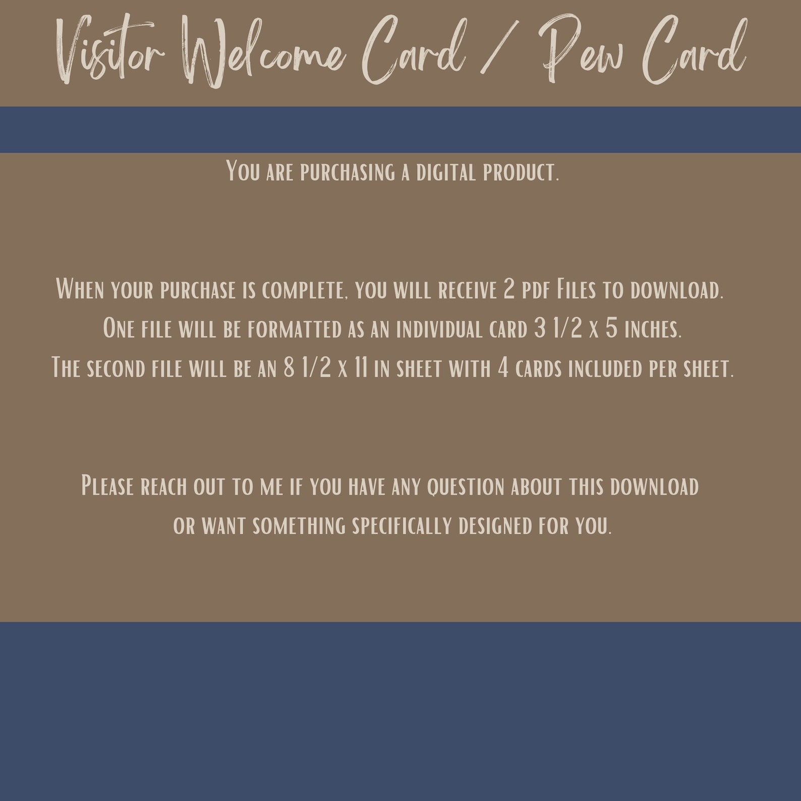 Church Welcome Card | Visitor Information Card | Pew Card | Connection ...