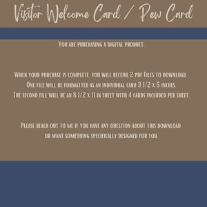 Church Welcome Card | Visitor Information Card | Pew Card | Connection ...
