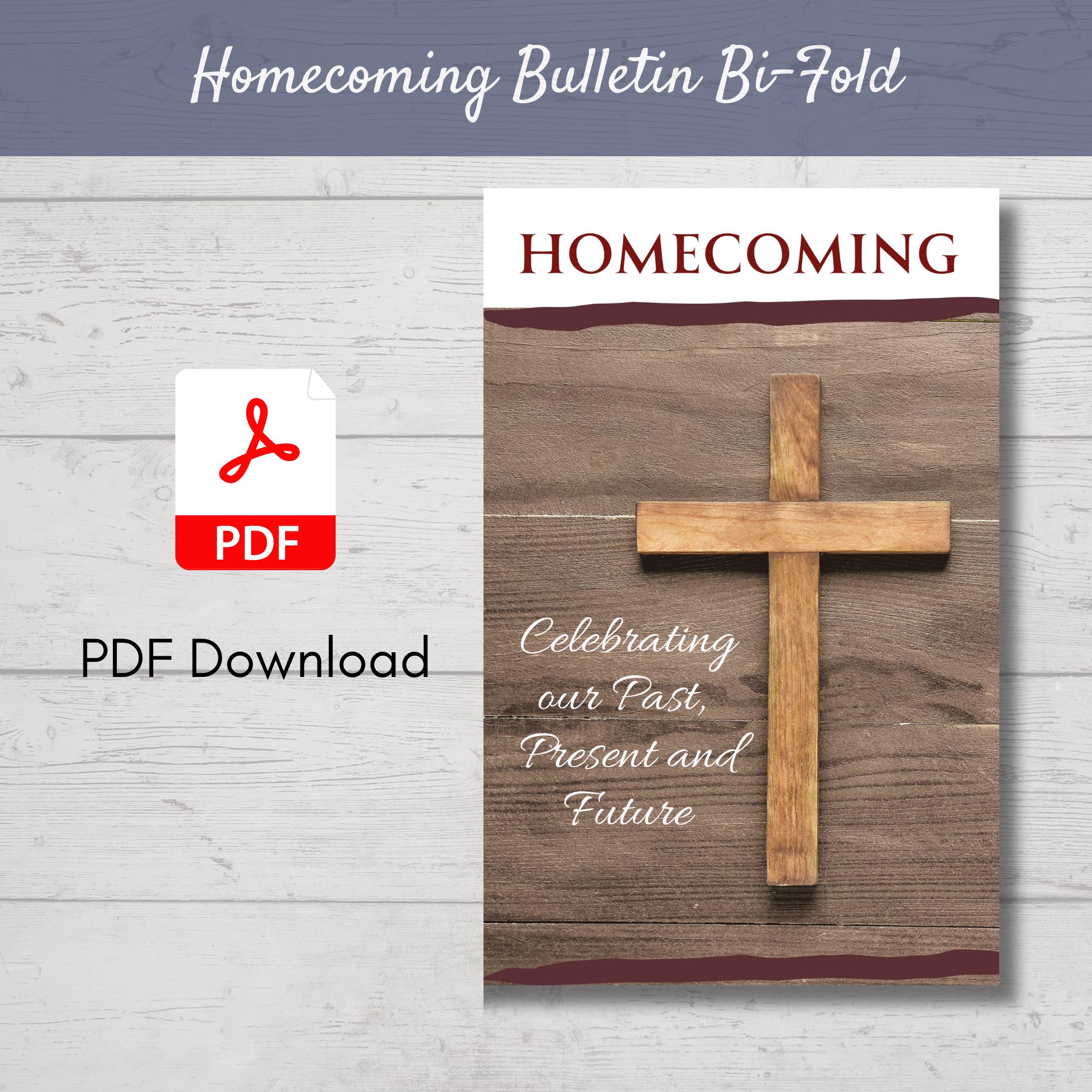 Rustic Cross Homecoming Bulletin Cover | Bi-fold Design (PDF) - Etsy