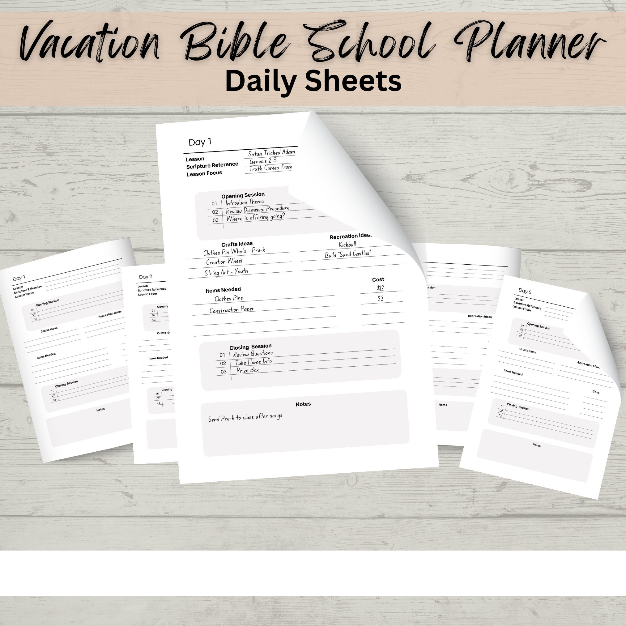 Vacation Bible School Planner - Instant Download - Etsy