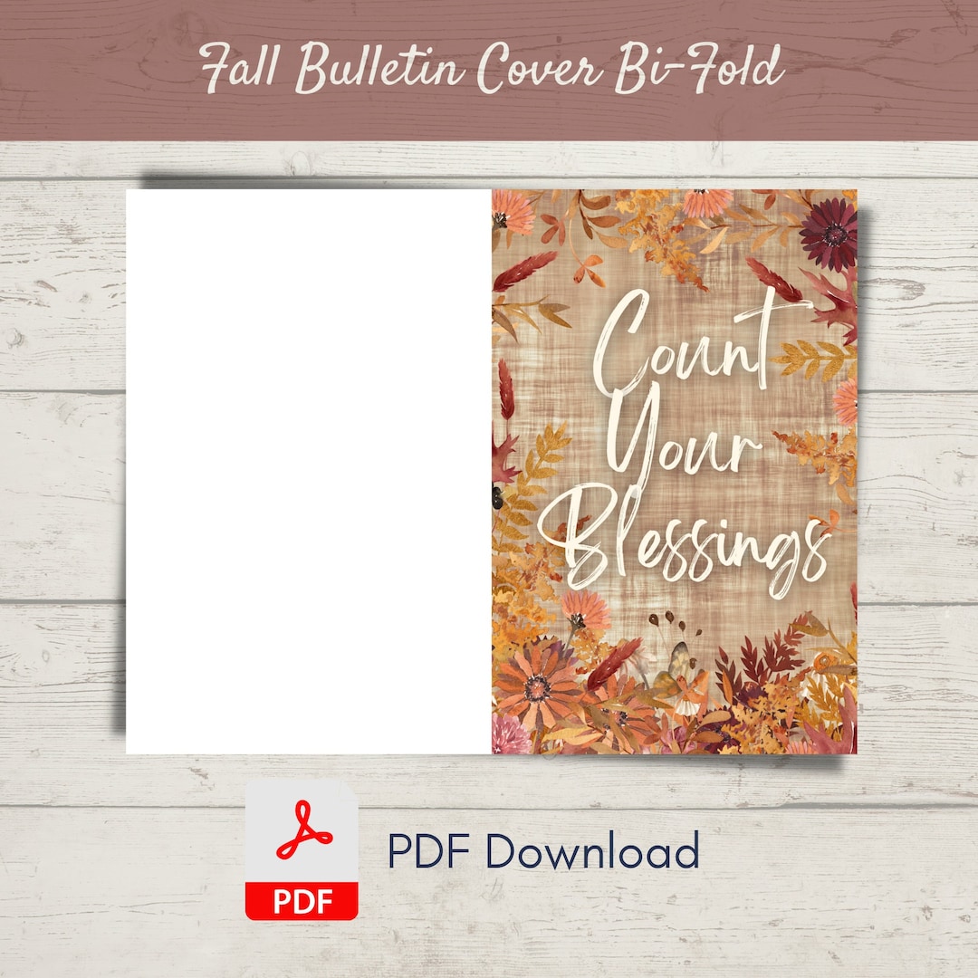 Fall Bulletin Cover Bi-fold Design PDF Multi-purpose Count Your ...