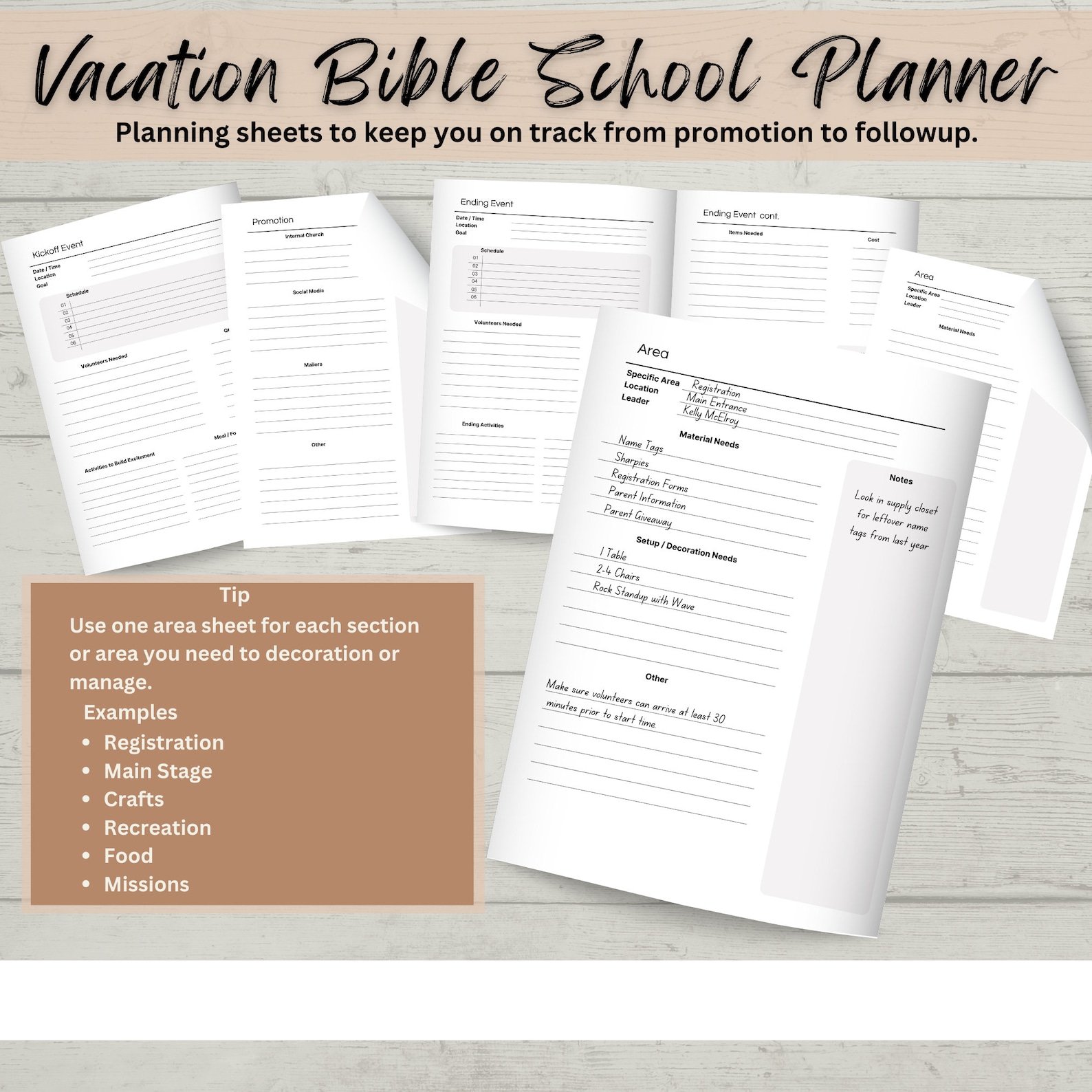 Vacation Bible School Planner - Instant Download - Etsy