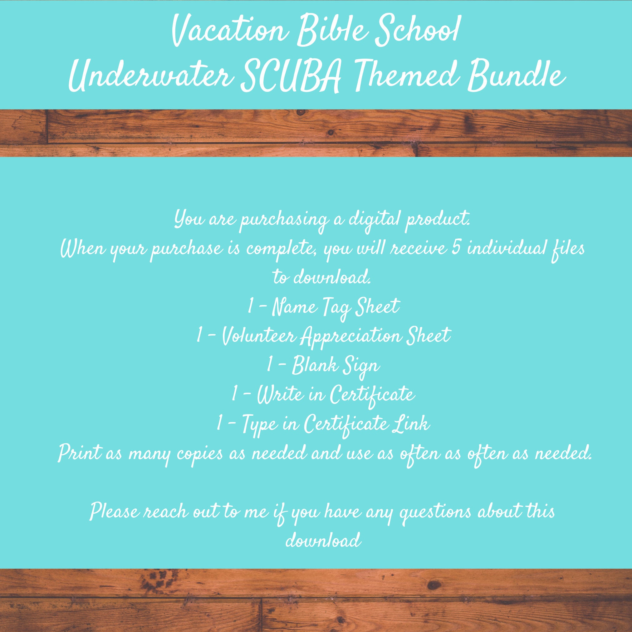 Underwater VBS Printables Bundle – Scuba Theme (digital Download) - Etsy