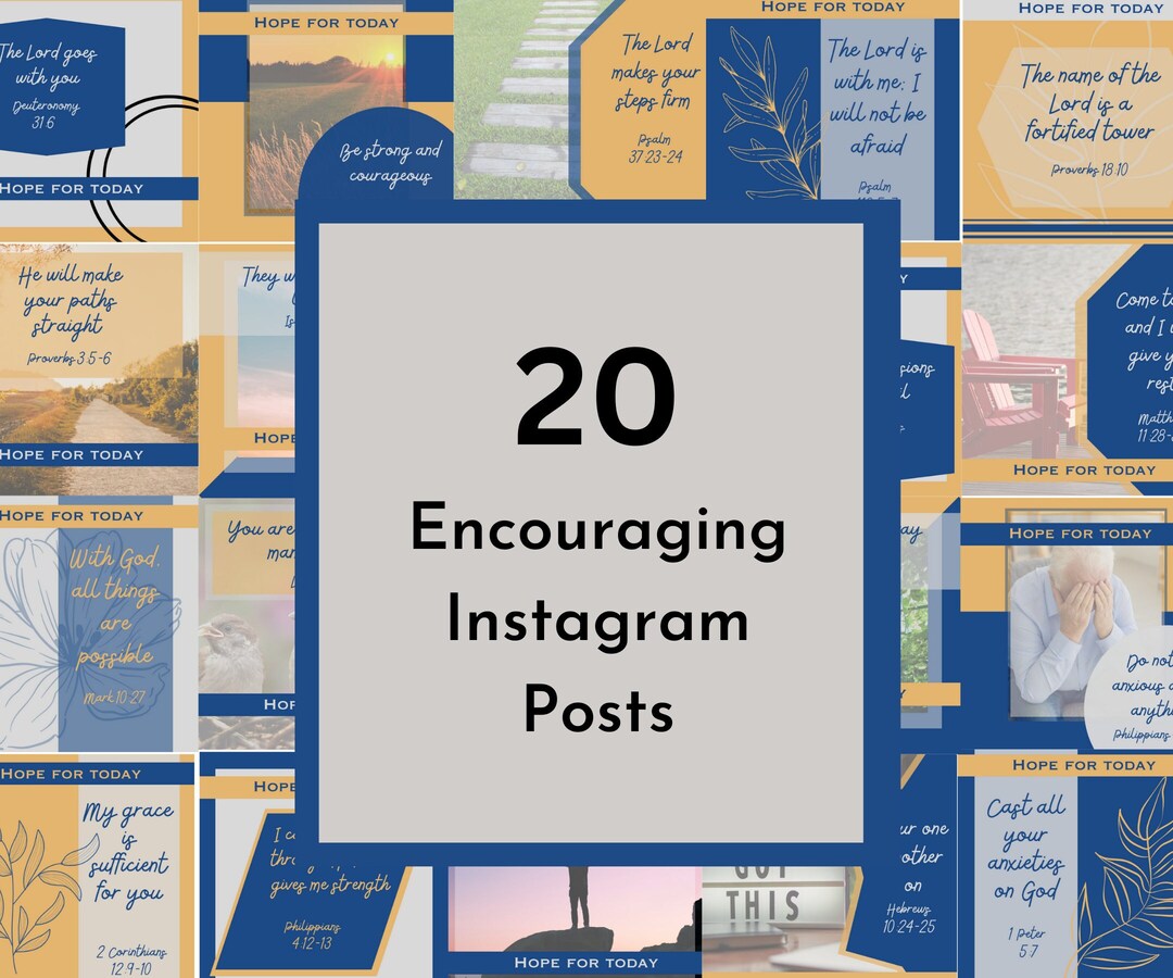 20 Christian Instagram Posts Template: Encouraging Canva Designs - Etsy