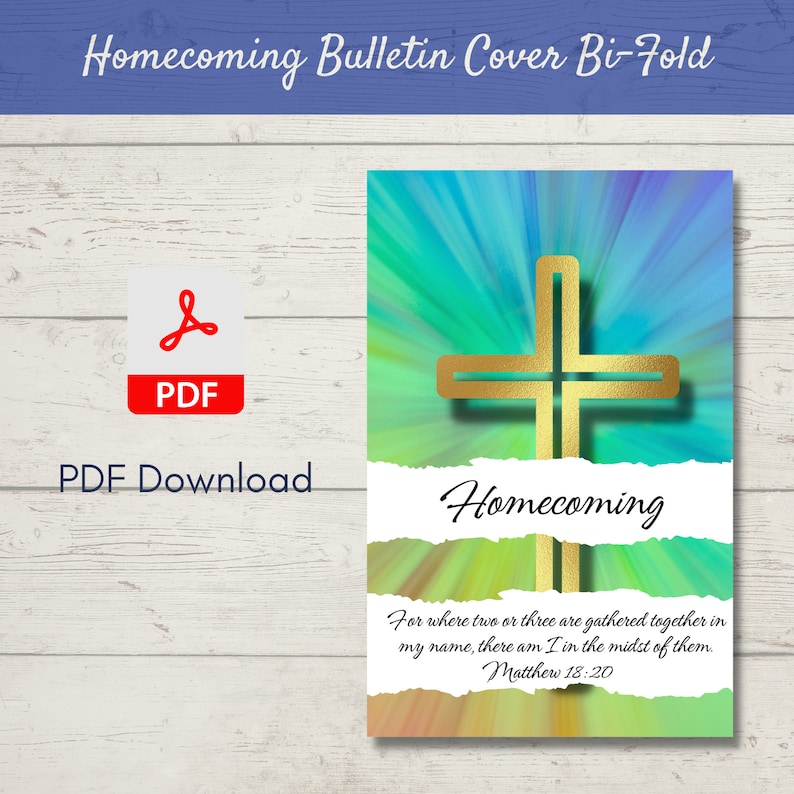 Church Homecoming Bulletin Cover | Bi-fold Design | PDF | Where 2 or 3 ...