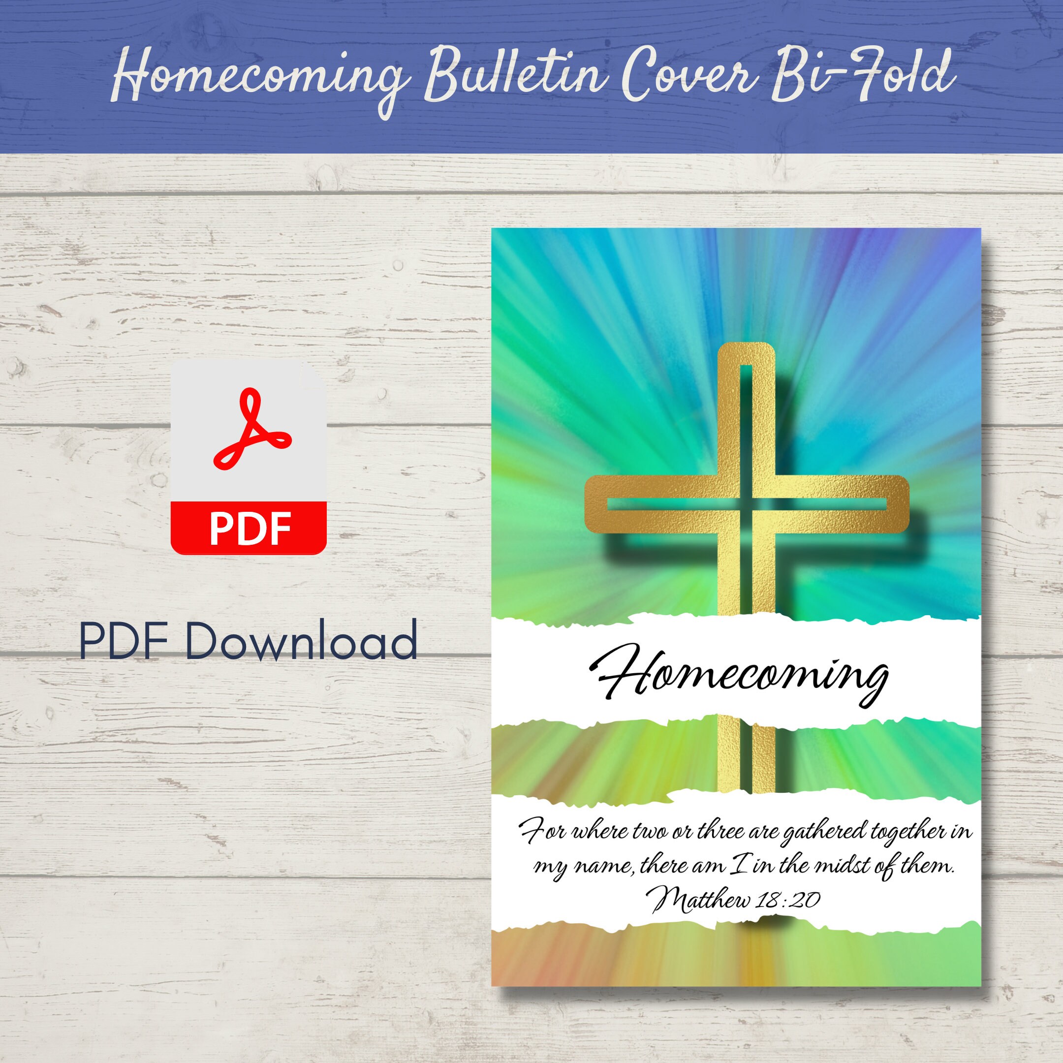 Church Homecoming Bulletin Cover | Bi-fold Design | PDF | Where 2 or 3 ...