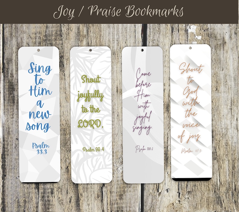 Bible Verse Bookmarks: Joy and Praise - Set of 4 (digital Download) - Etsy