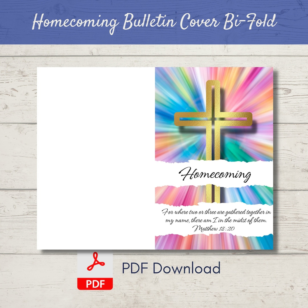 Church Homecoming Bulletin Cover | Bi-fold Design | PDF | Where 2 or 3 ...