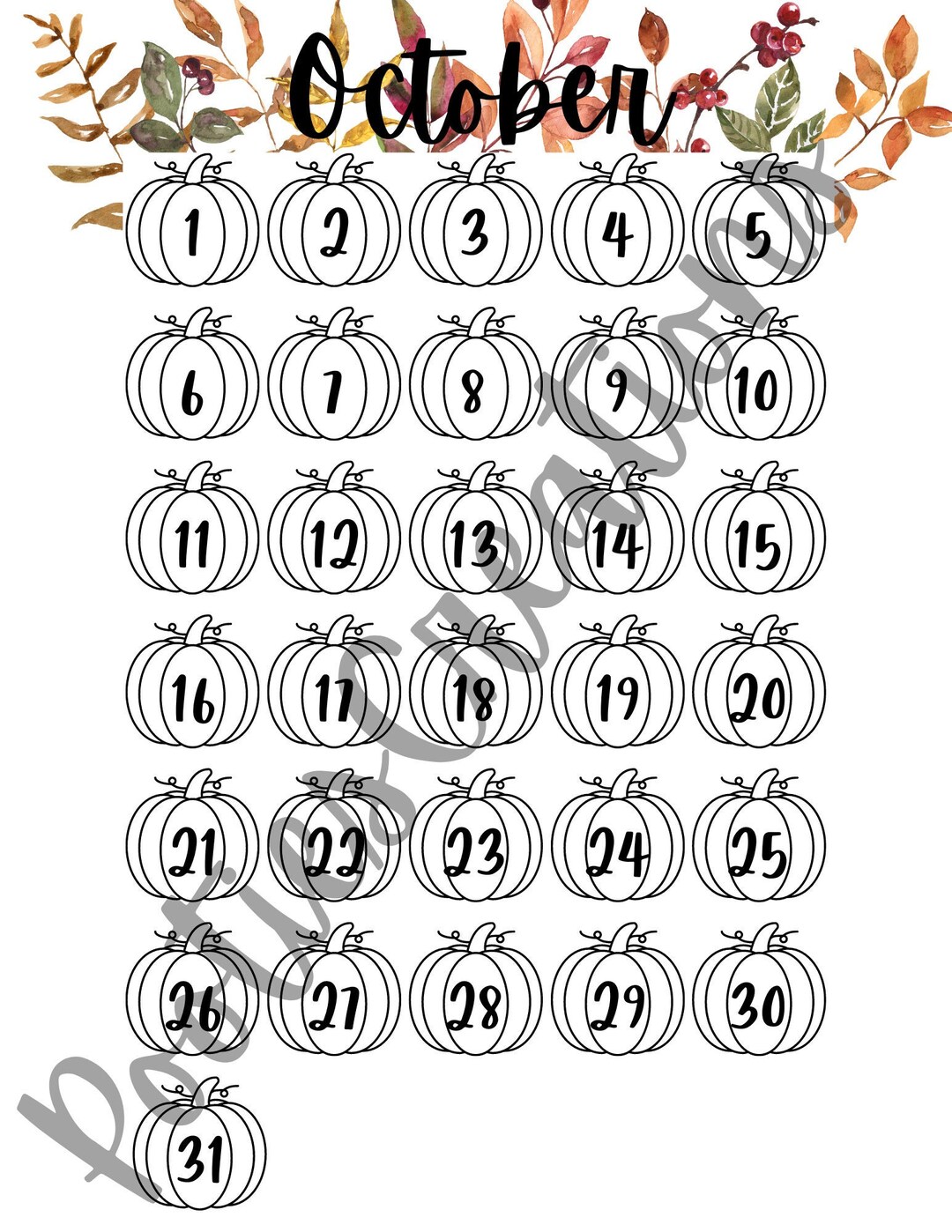 October Habit Tracker - Etsy