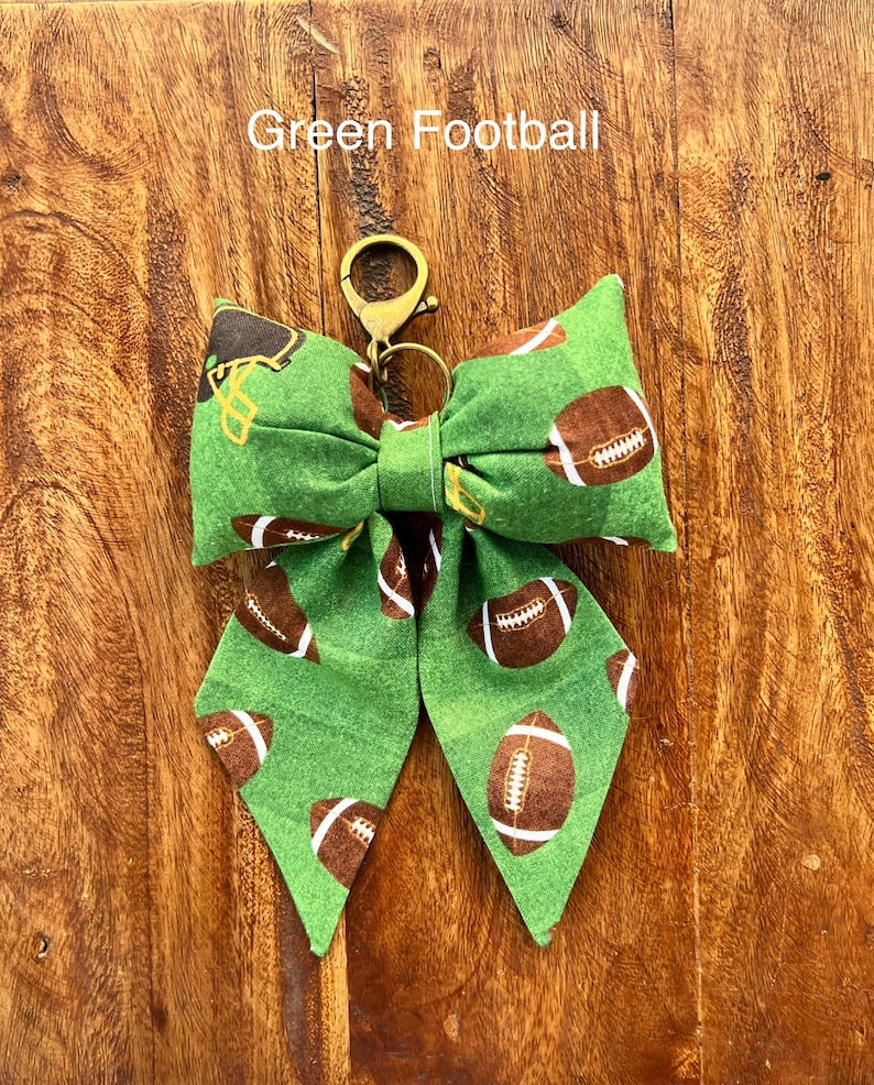 Adorable Hand Sewed Puff Bow Keychain Accessory! Perfect Football ...