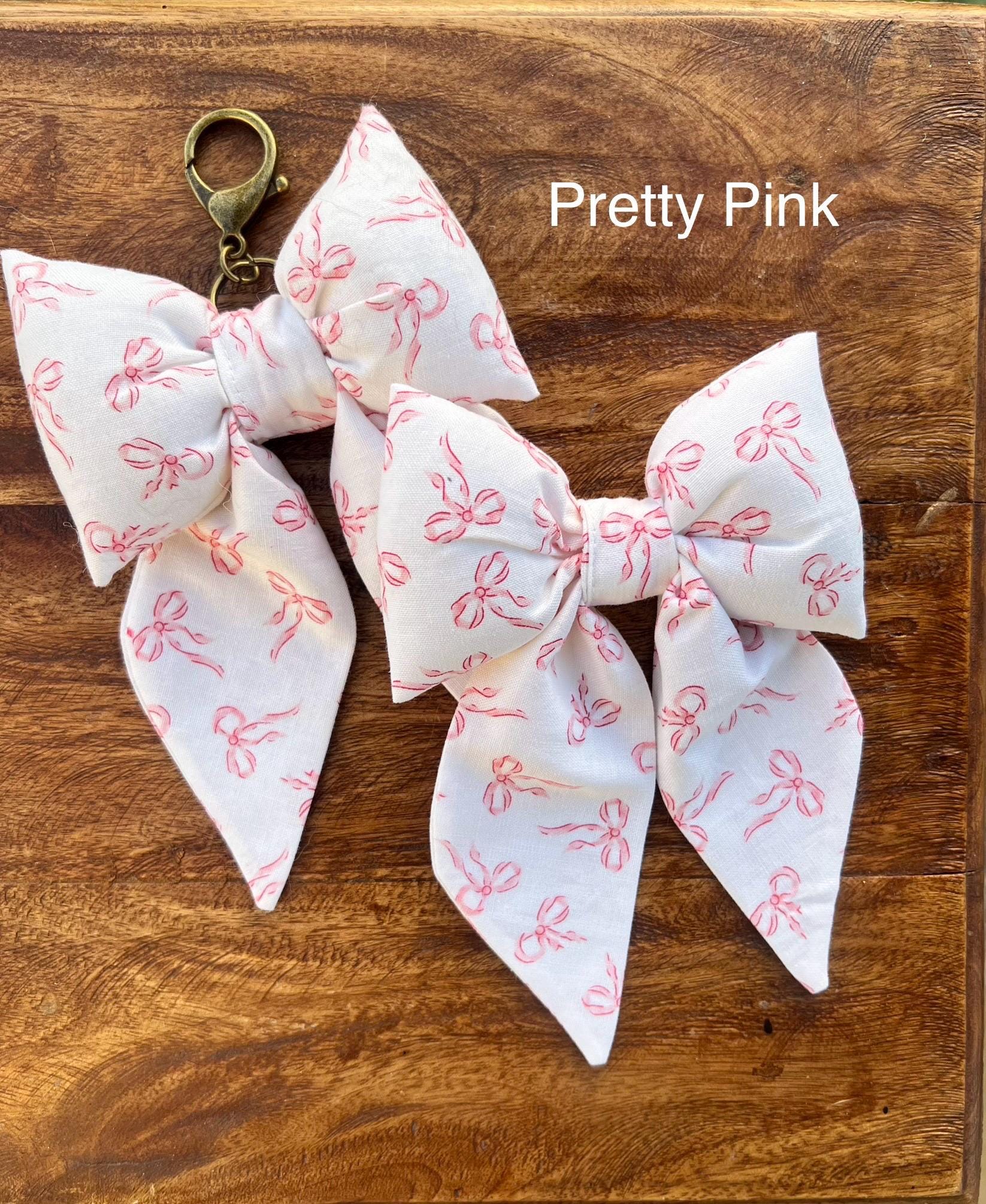 Mommy and Me Hand Sewed Puff Hair Bow and Bag Keychain Set! - Etsy