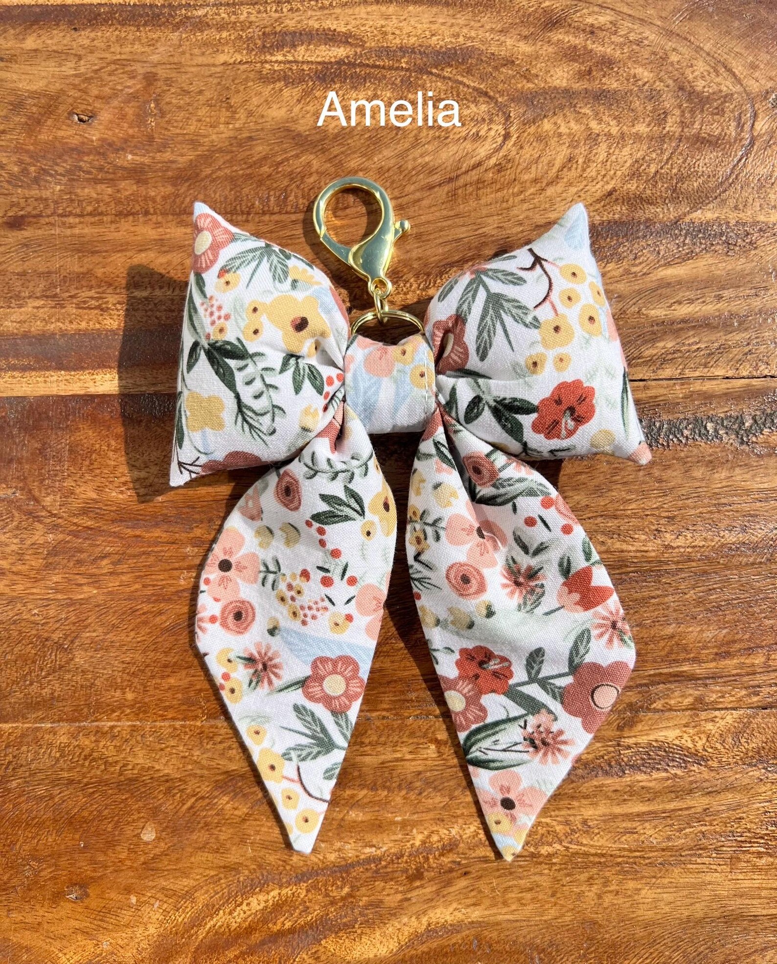 Adorable Hand Sewed Puff Bow Keychain Accessory for Any Bag or Purse ...