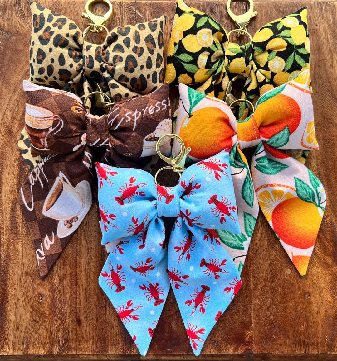 Adorable Hand Sewed Puff Bow Keychains, Perfect for Any Purse or Bag ...