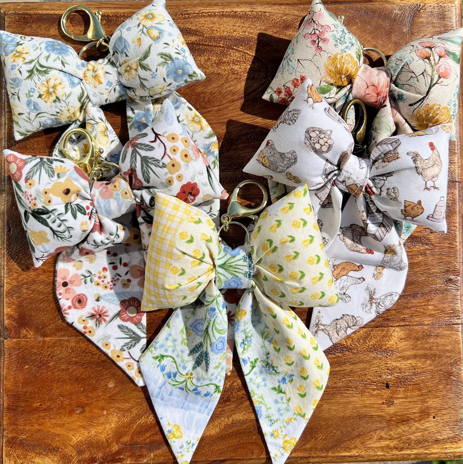 Adorable Hand Sewed Puff Bow Keychain Accessory for Any Bag or Purse ...
