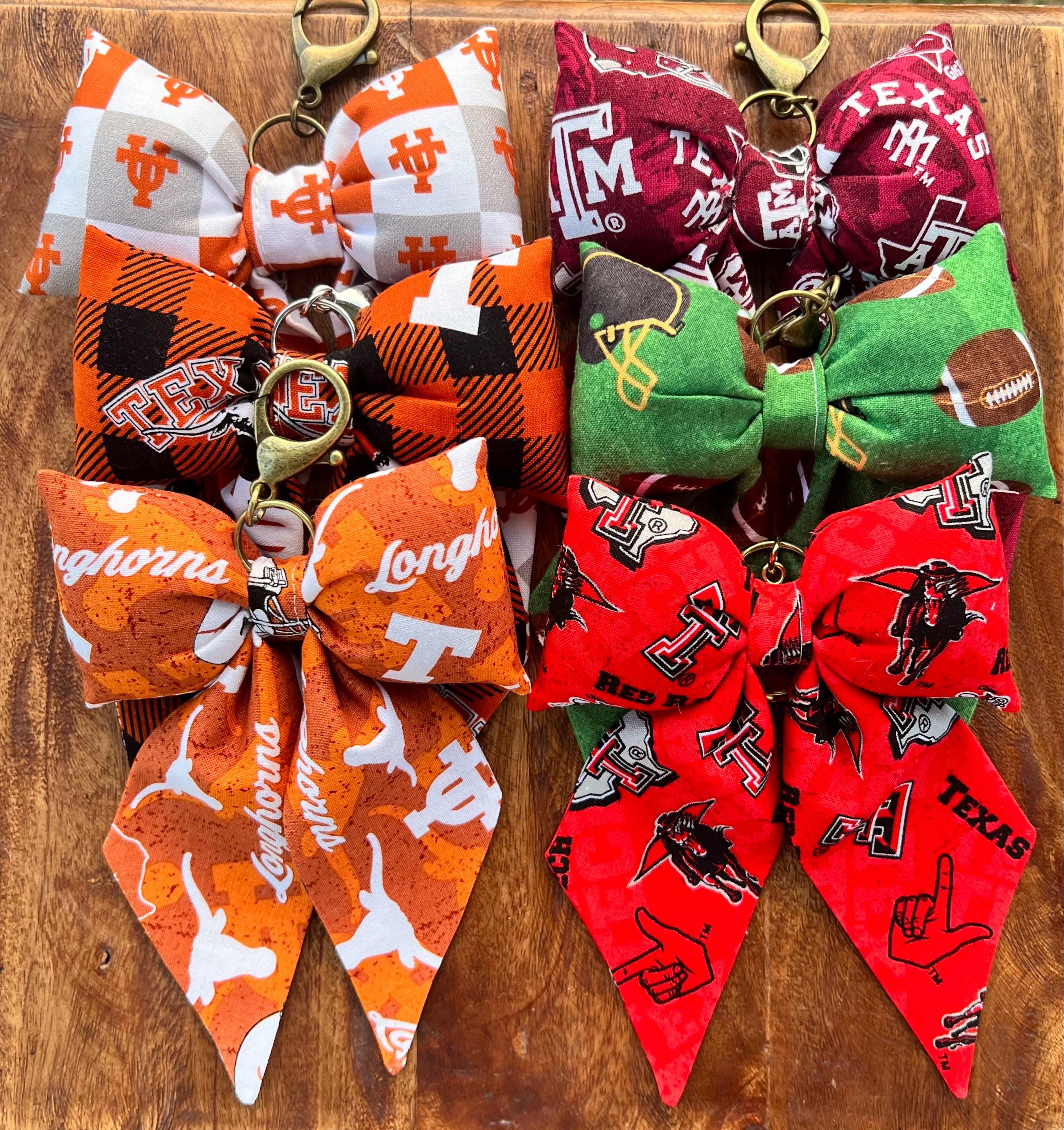 Adorable Hand Sewed Puff Bow Keychain Accessory! Perfect Football ...