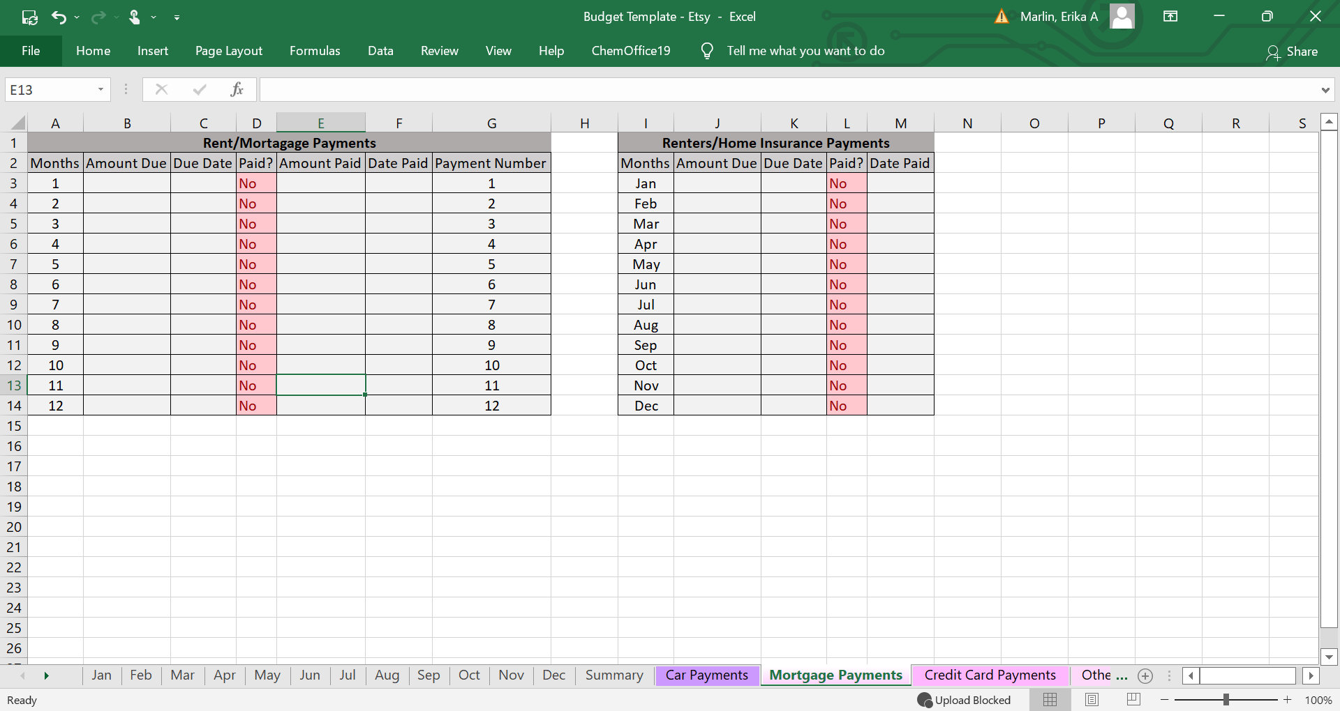 2023 Full Year Budget Sheet Template - Etsy