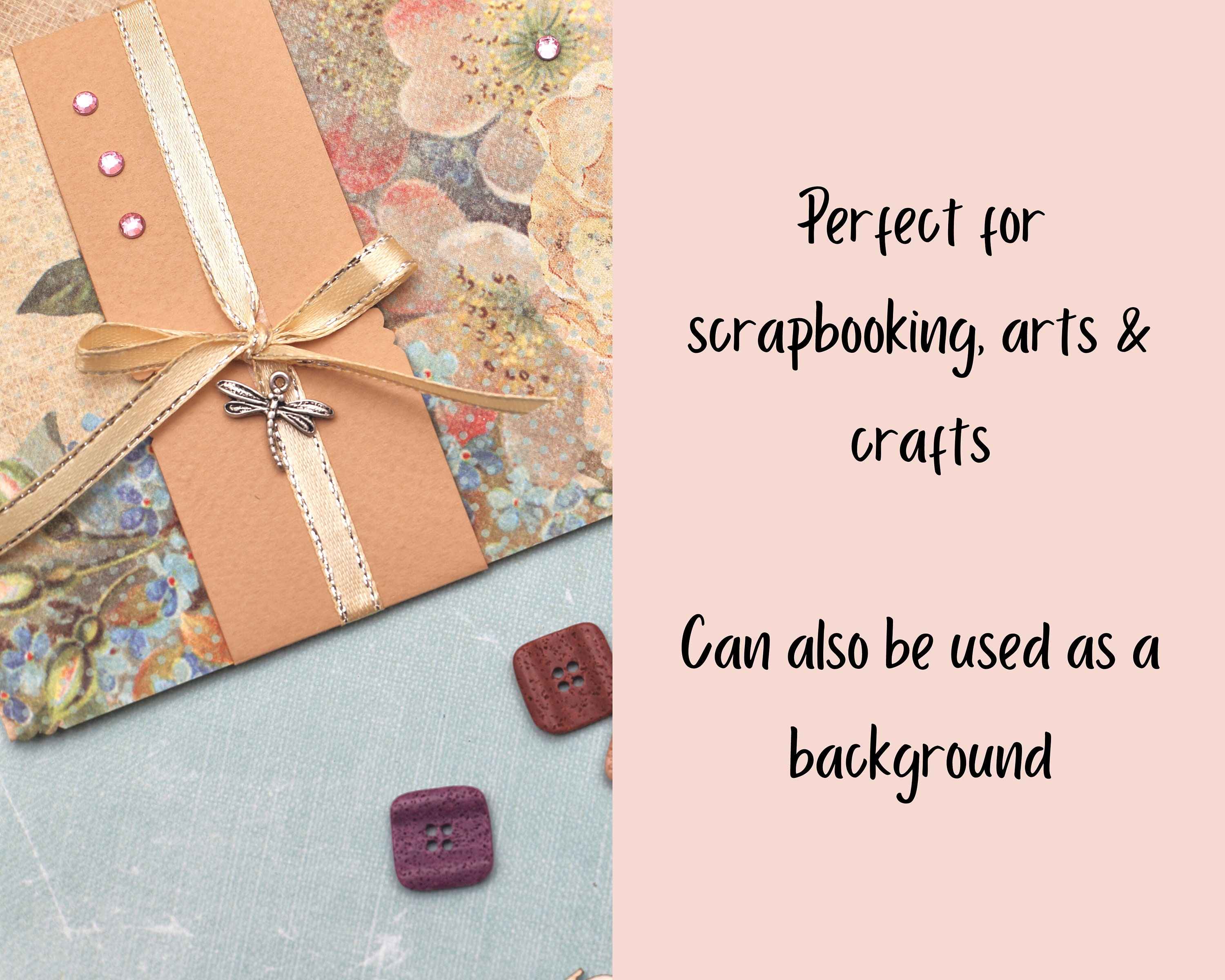 Boho Abstract Digital Paper Pink, 10 A4 Papers, Neutral Scrapbook Paper ...