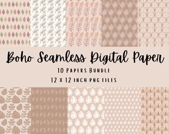 Boho Abstract Digital Paper Pink 10 A4 Papers Neutral - Etsy