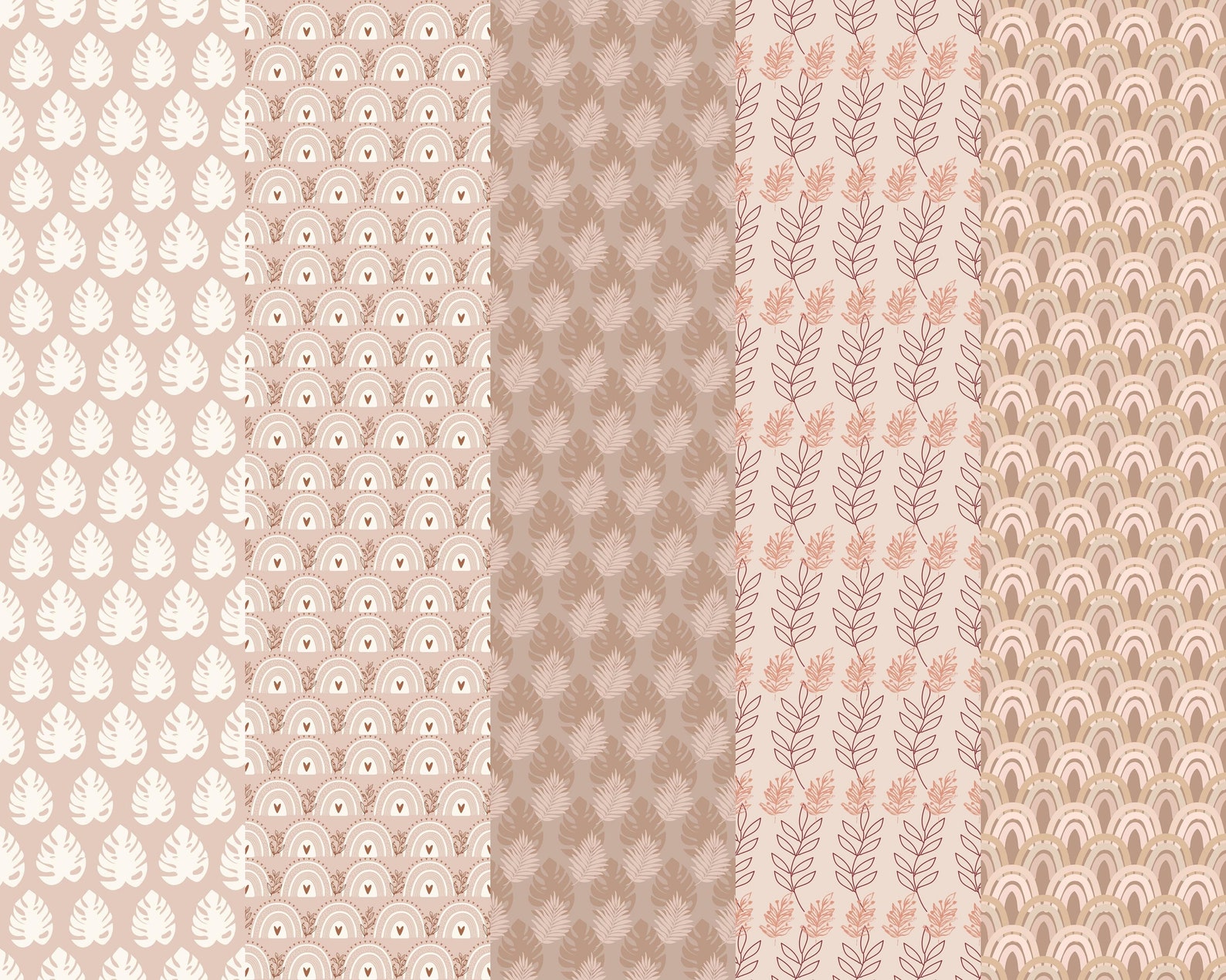 Boho Abstract Digital Paper Beige 10 Pack Bundle Neutral - Etsy