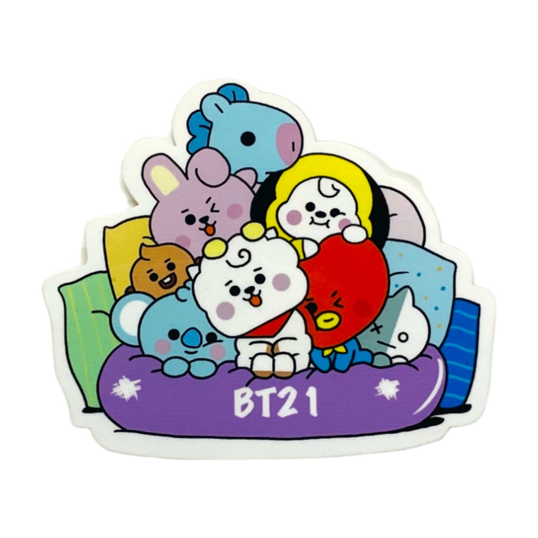 Cute BTS BT21 DIE Cut Sticker Set BT21 Family Loving and Fun - Etsy