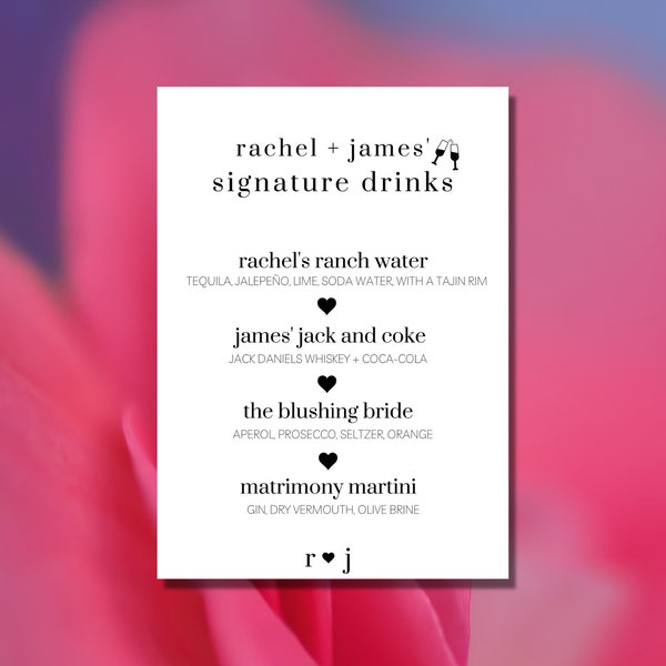 Small Drink Menu Template - Etsy