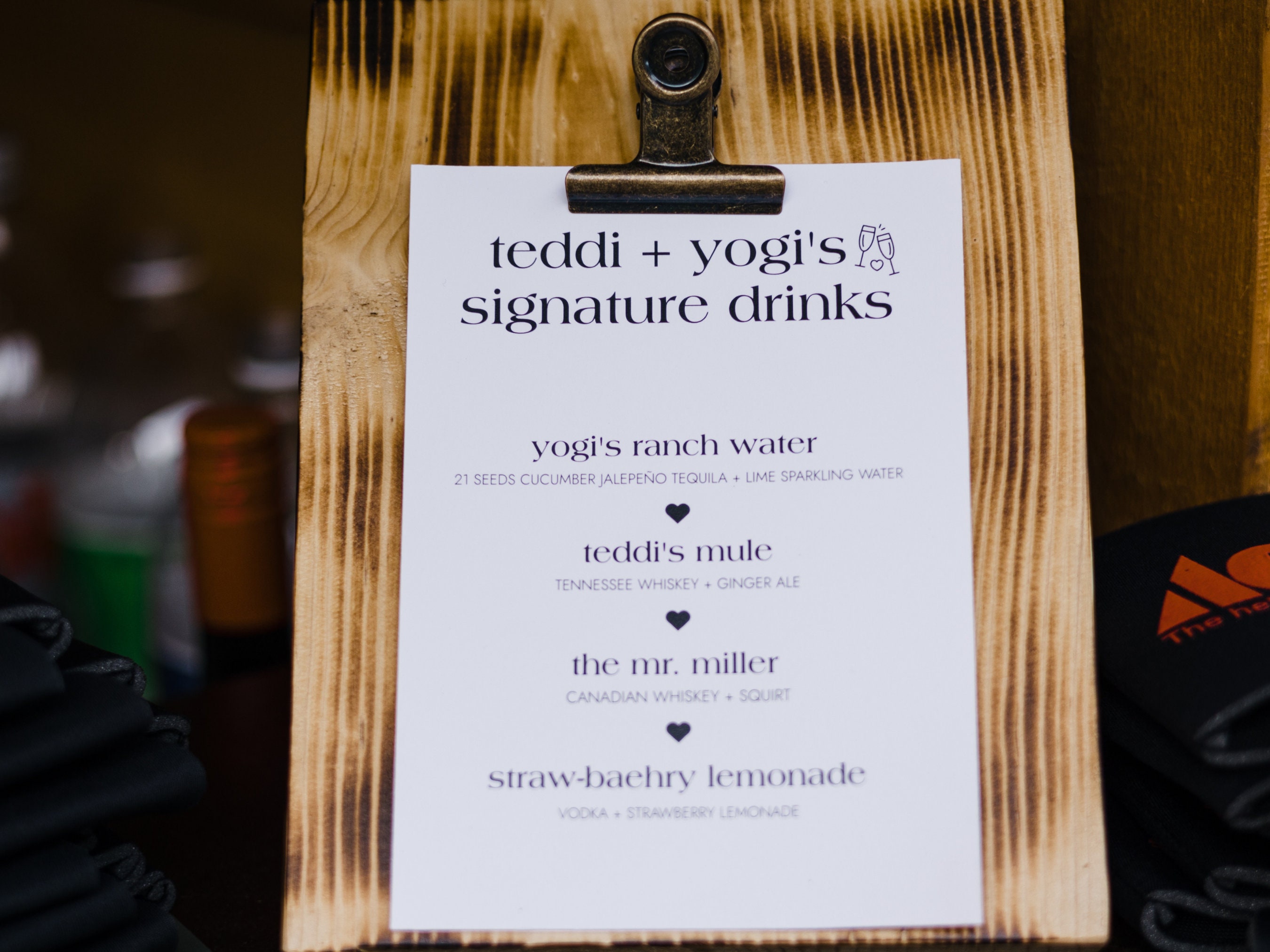 Signature Drinks Template Small Bar Menu 5x7 Simple Wedding Template ...