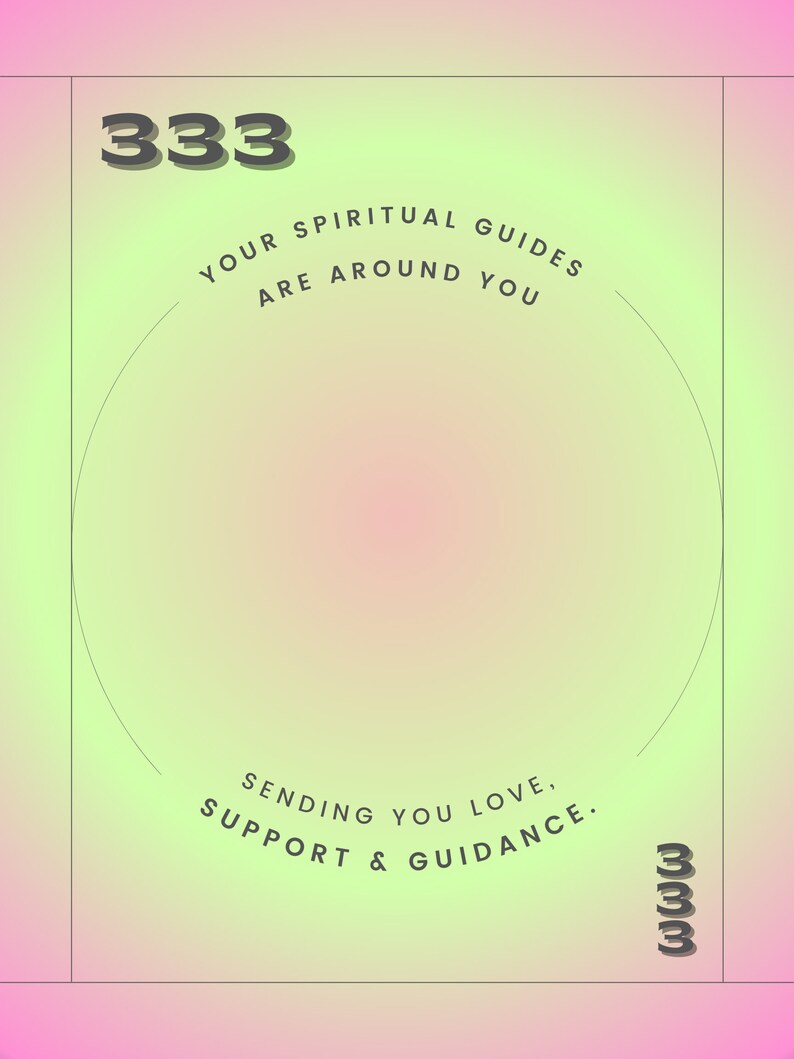 333 Print, Angel Numbers Poster, Gradient Wall Art, Spiritual Print ...