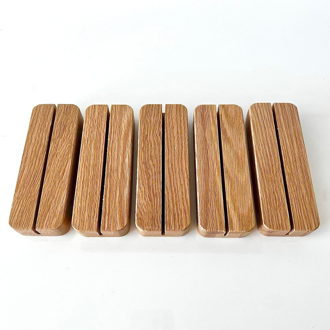 5 Pack of Oak Wood Stand, Oak Wood Stand, Wood Sign Holder, Wooden Base ...