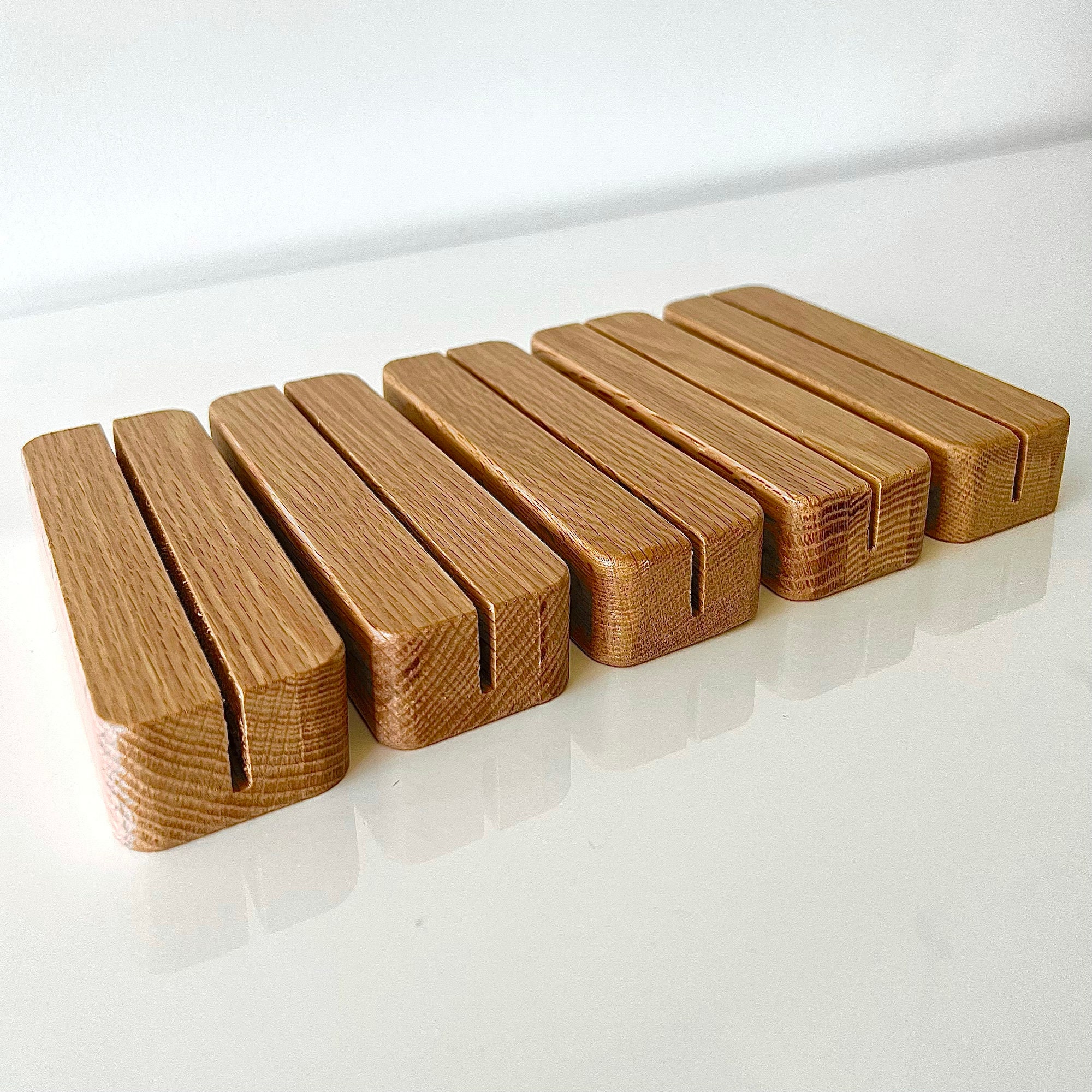 5 Pack of Oak Wood Stand, Oak Wood Stand, Wood Sign Holder, Wooden Base ...