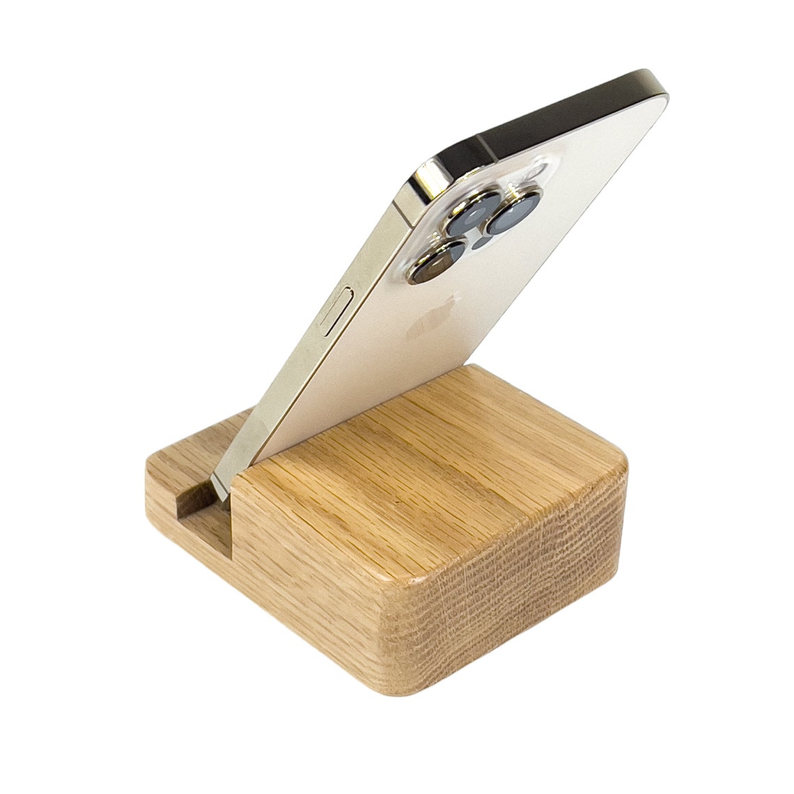 Oak Wood Mobile Phone Stand | Minimalist Phone Holder for Desk | Tablet ...