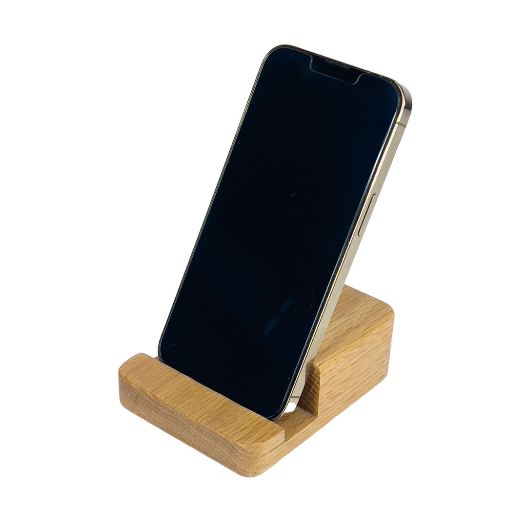 Oak Wood Mobile Phone Stand, Wooden Phone Holder for Home Office, Phone ...
