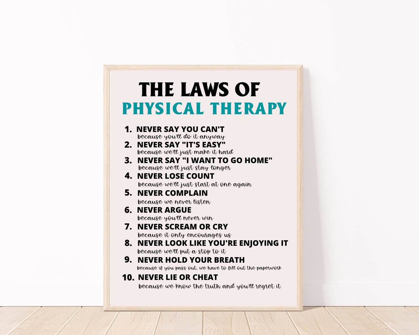 Physical Therapy Poster, Physical Therapy Decor, Physical Therapy Sign ...