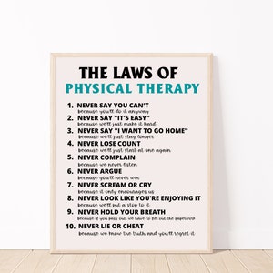 Physical Therapy Poster, Physical Therapy Decor, Physical Therapy Sign ...