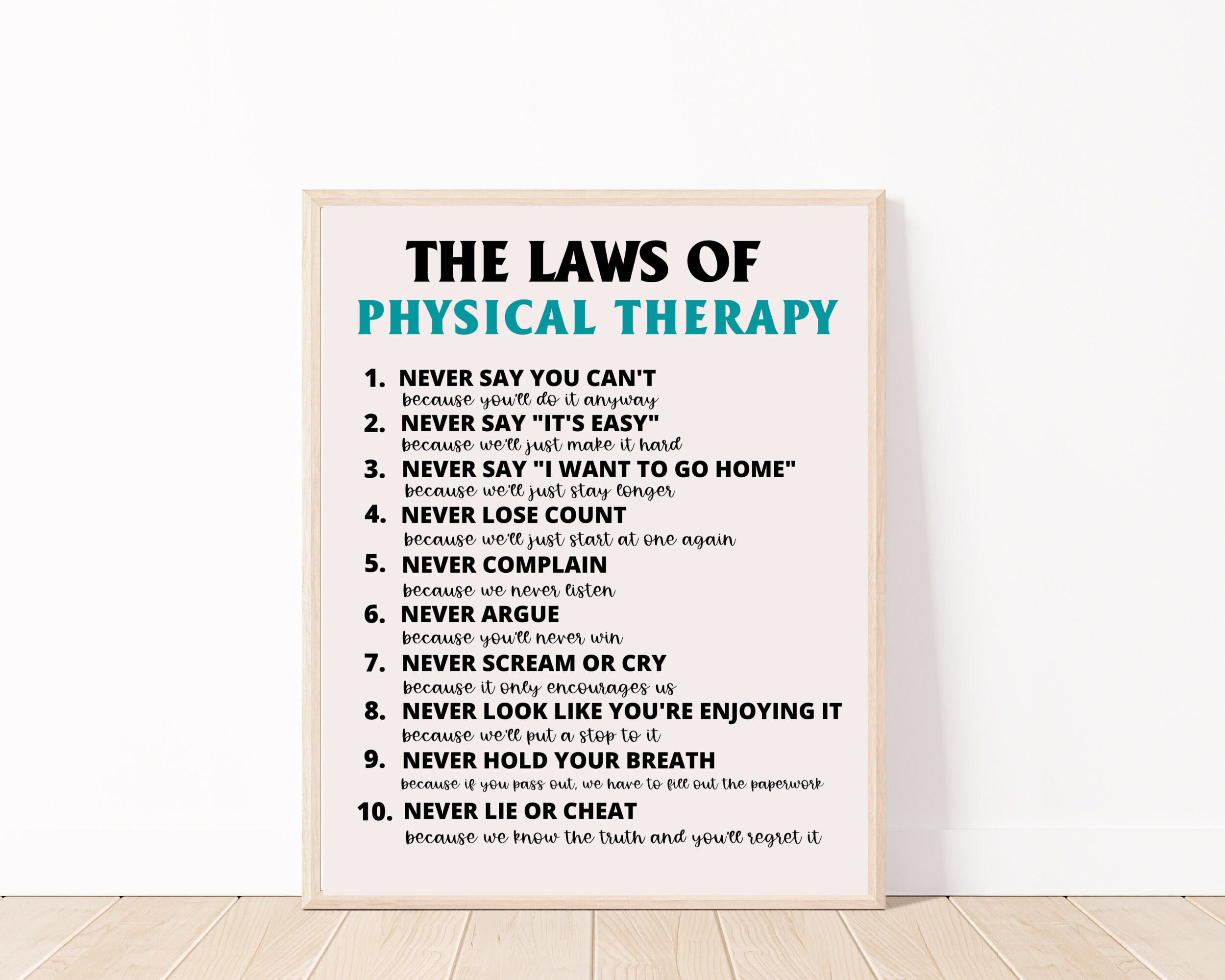 Physical Therapy Poster, Physical Therapy Decor, Physical Therapy Sign ...