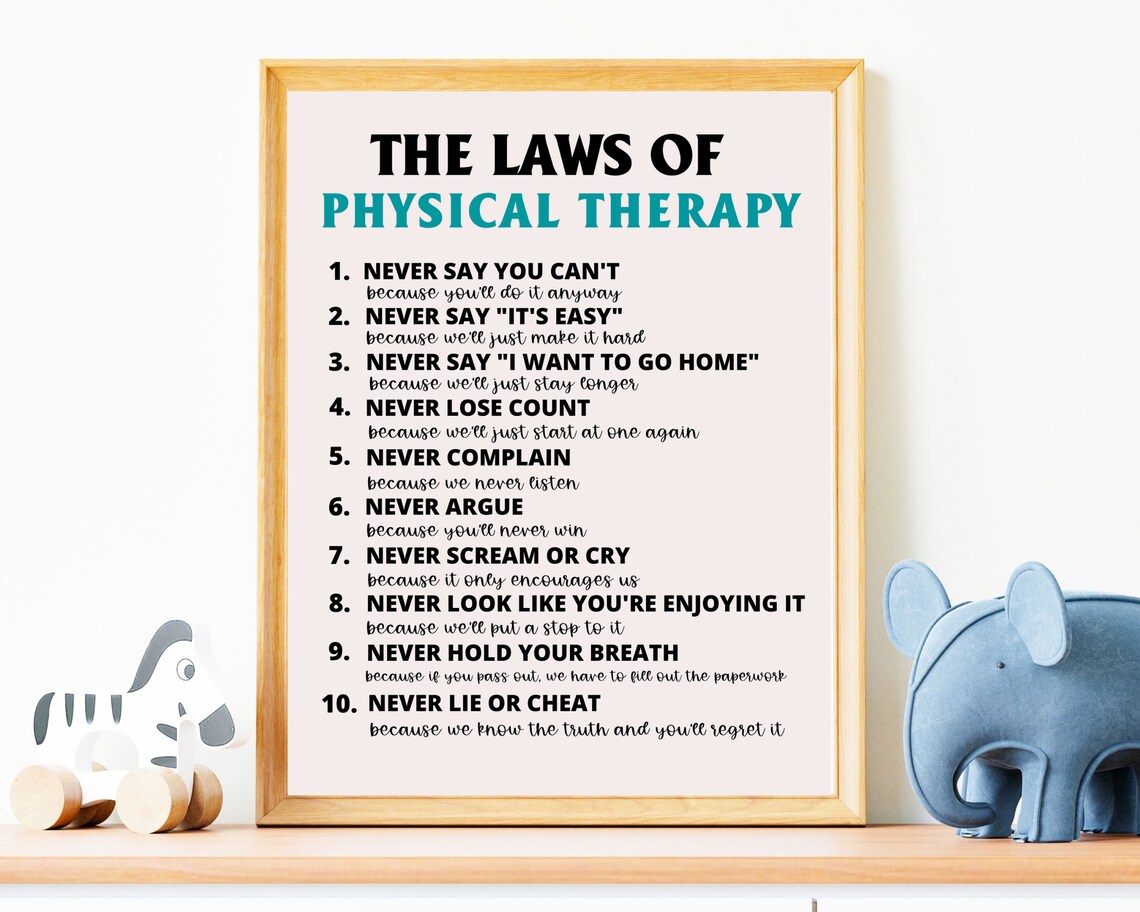 Physical Therapy Poster, Physical Therapy Decor, Physical Therapy Sign ...