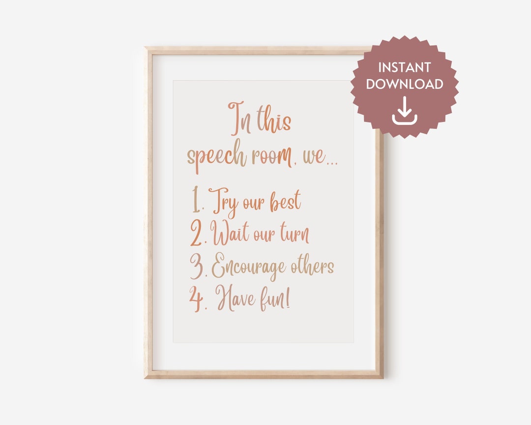 Boho Speech Therapy Poster, in This Speech Room Print, Speech Therapy ...