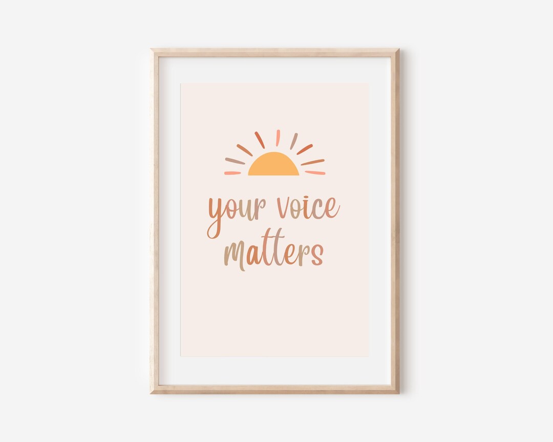 Boho Your Voice Matters Poster, Speech Therapy Printable, SLP Office ...