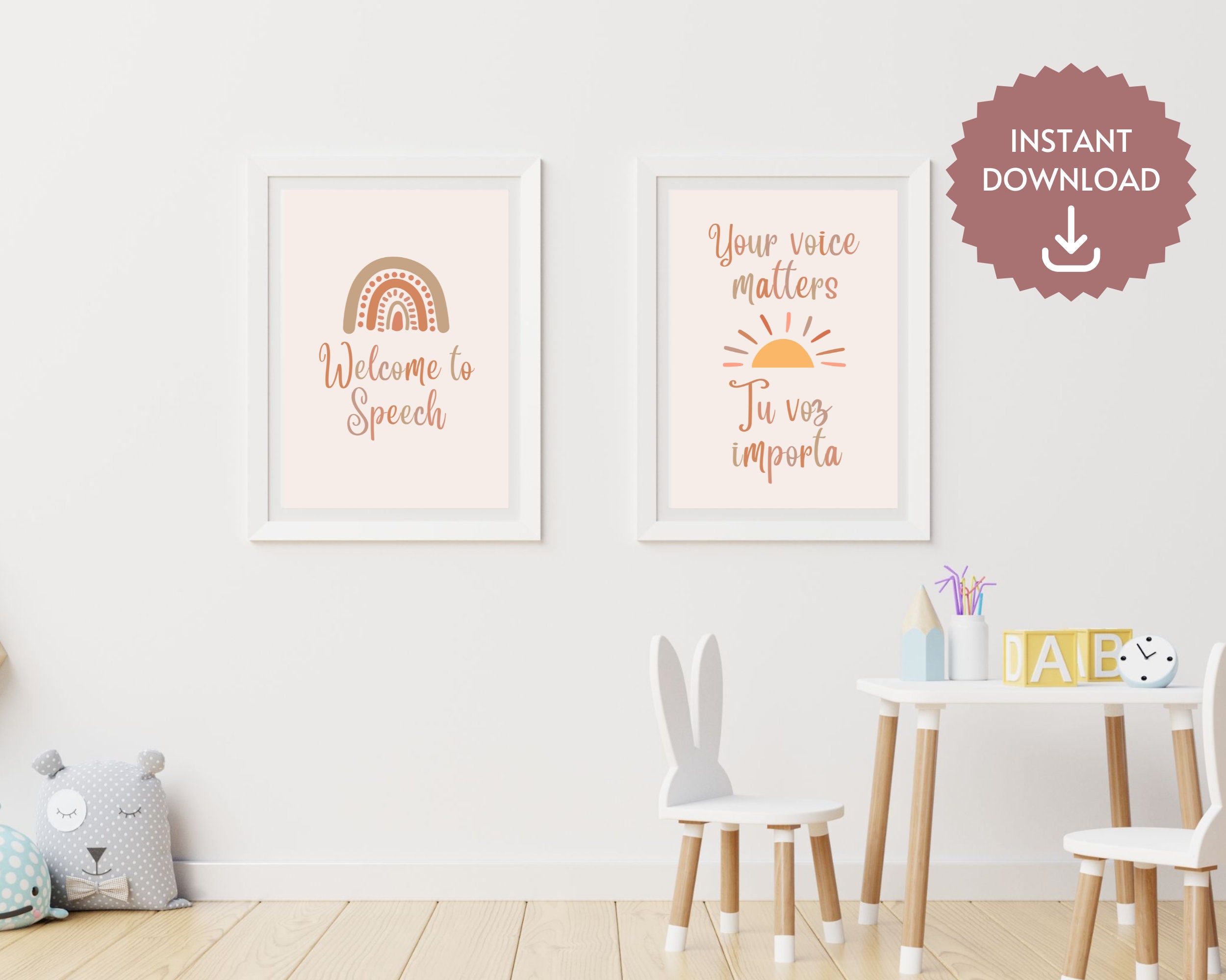 Welcome to Speech Therapy Sign Decor, Your Voice Matters Poster ...