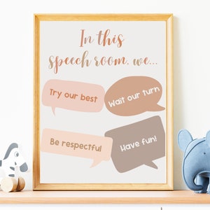 Speech Room Rules Poster Digital Download, Speech Therapy Poster, SLP ...