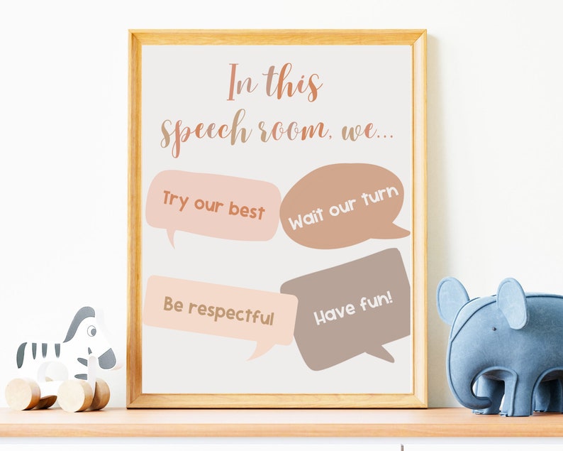 Speech Room Rules Poster Digital Download, Speech Therapy Poster, SLP ...