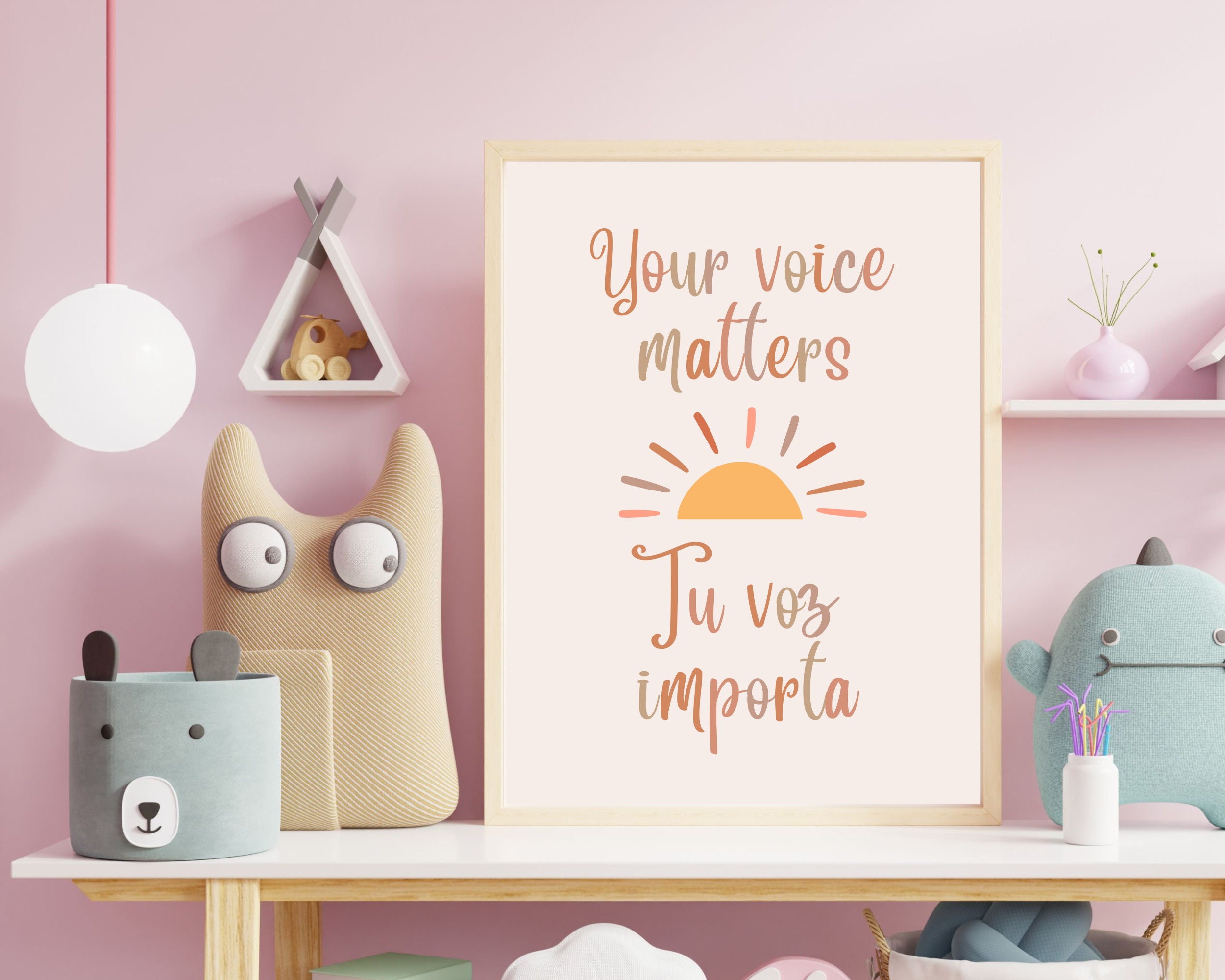 SLP Your Voice Matters Poster, Bilingual Speech Therapy Print, Speech ...
