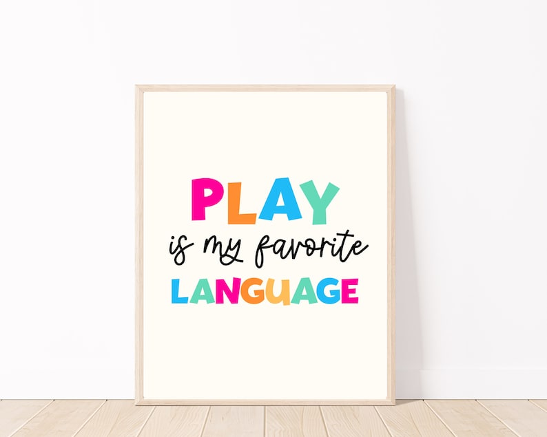 Speech Therapy Poster Digital Download, Play is My Favorite Language ...