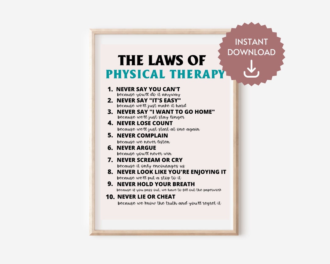 Physical Therapy Poster, Physical Therapy Decor, Physical Therapy Sign ...