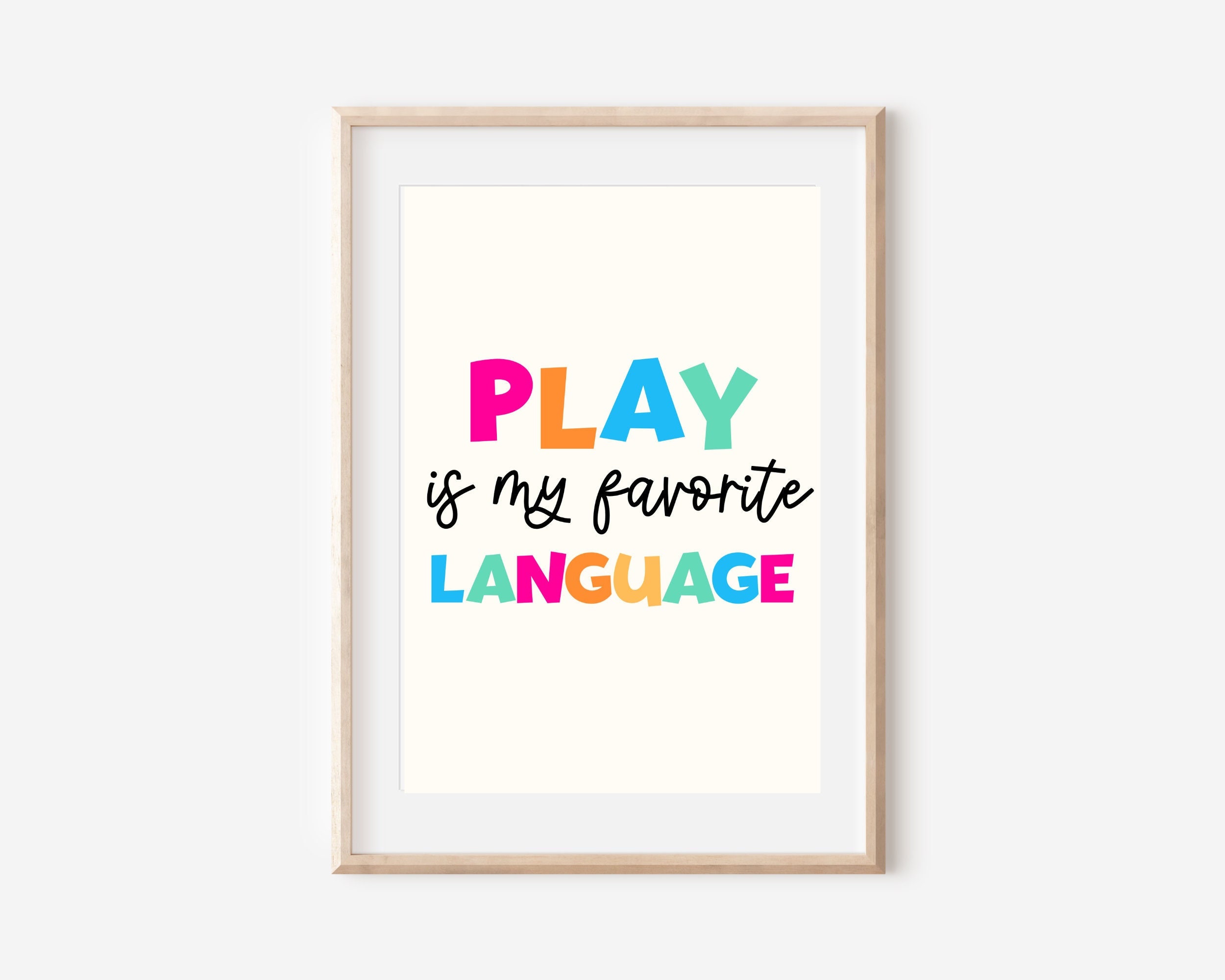 Speech Therapy Poster Digital Download, Play is My Favorite Language ...