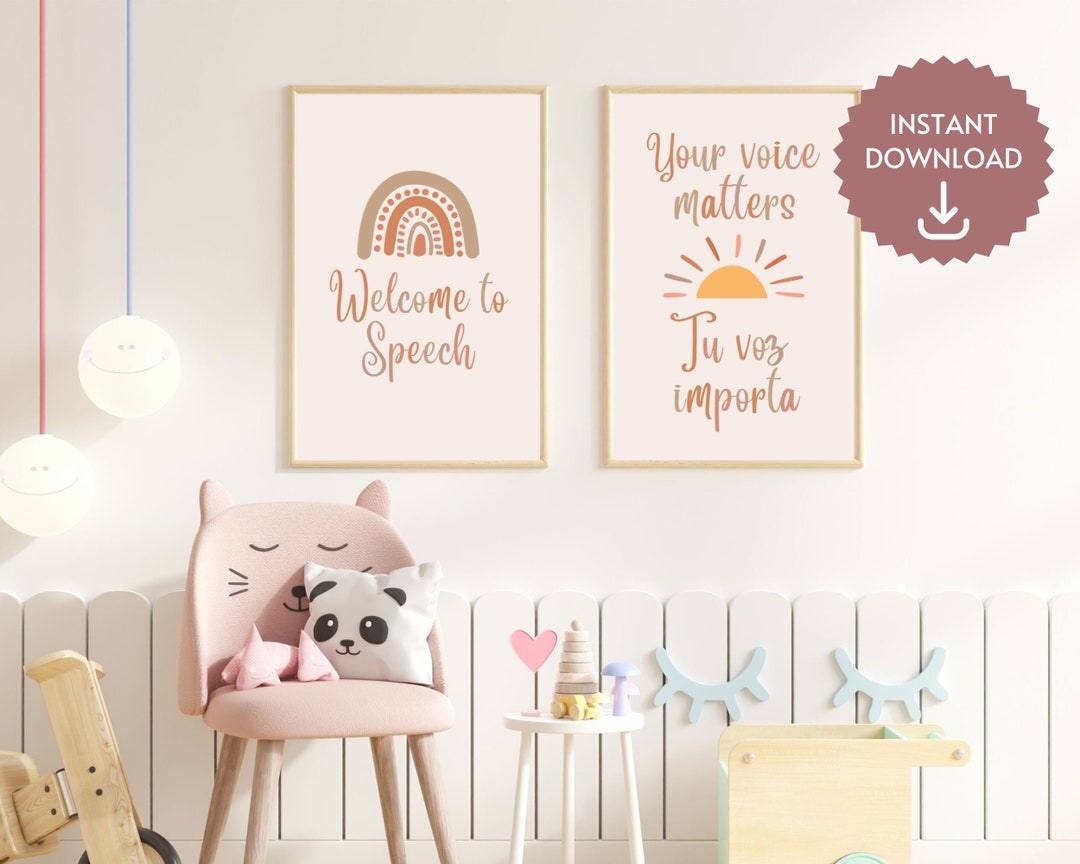 Welcome to Speech Therapy Sign Decor, Your Voice Matters Poster ...