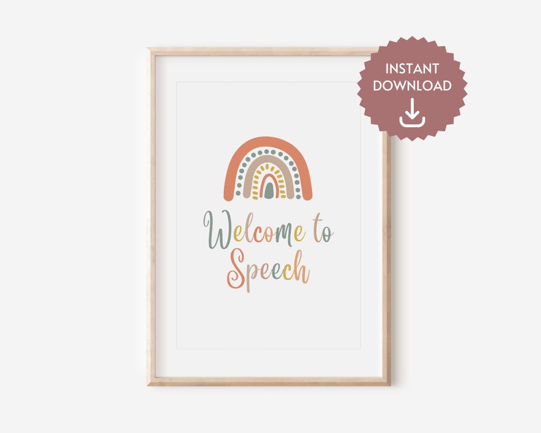 Welcome to Speech Print Digital Download, Speech Therapy Poster, SLP ...