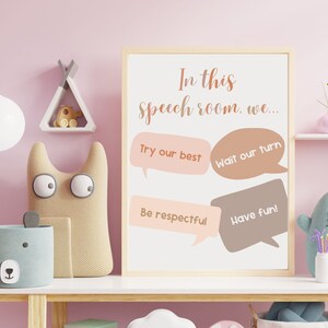 Speech Room Rules Poster Digital Download, Speech Therapy Poster, SLP ...