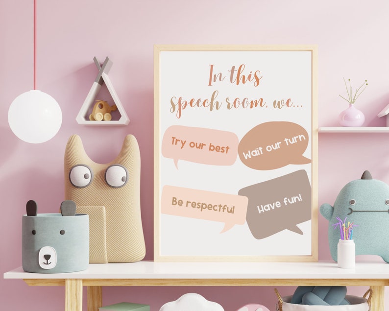 Speech Room Rules Poster Digital Download, Speech Therapy Poster, SLP ...